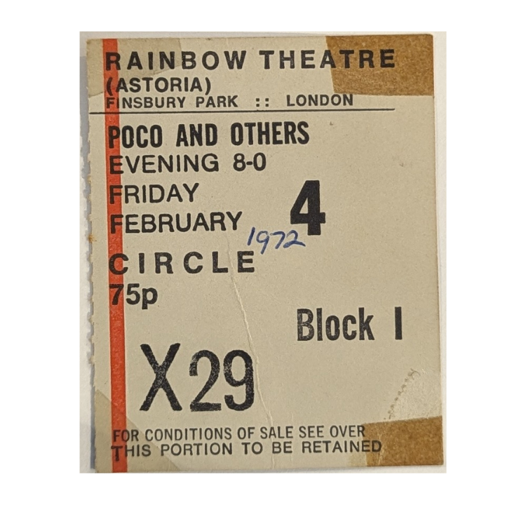 Poco And Others - 1972 Tour Original Vintage Concert Ticket – Rockaway ...