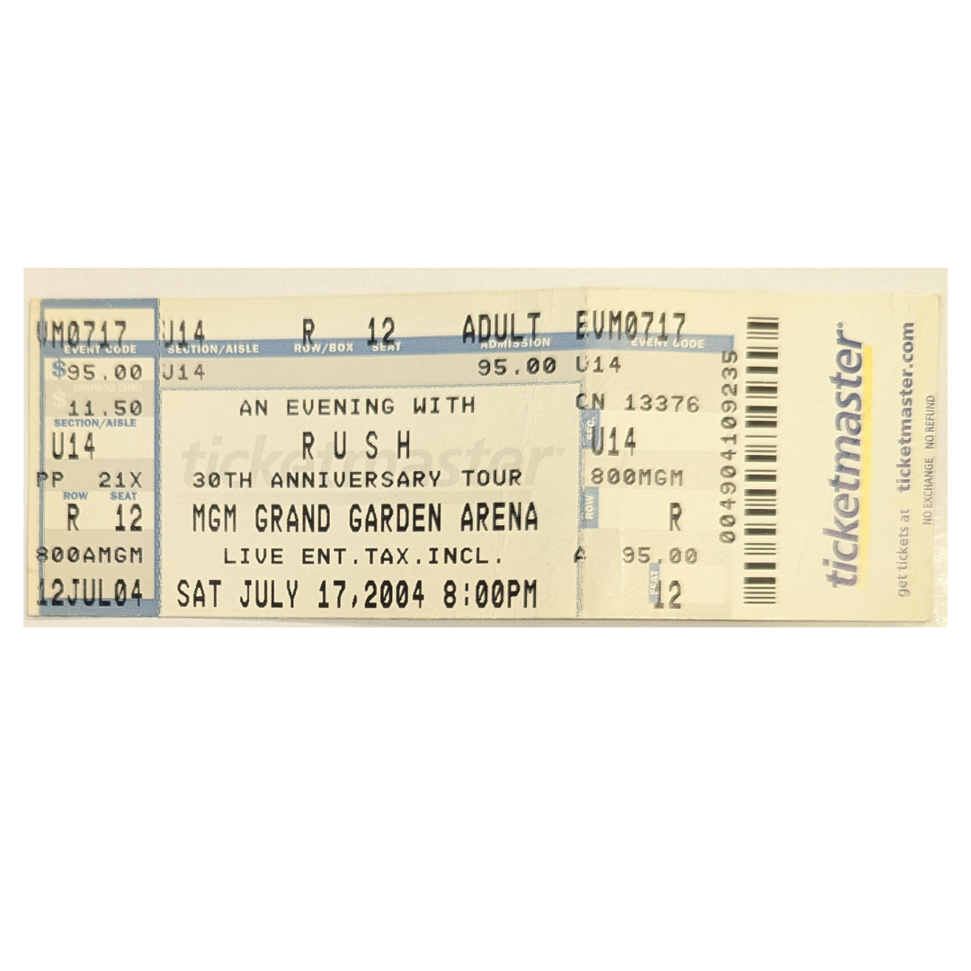 Rush - R30 Tour 2004 Original Vintage Concert Ticket – Rockaway Records